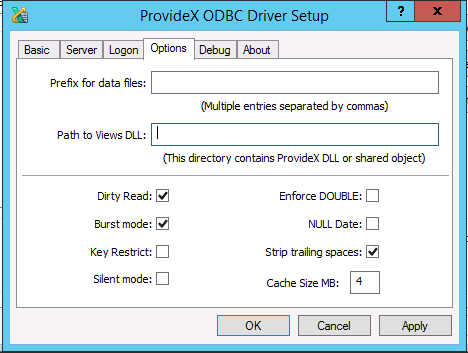 Sage 100 Providex ODBC DSN Setup - Detailed