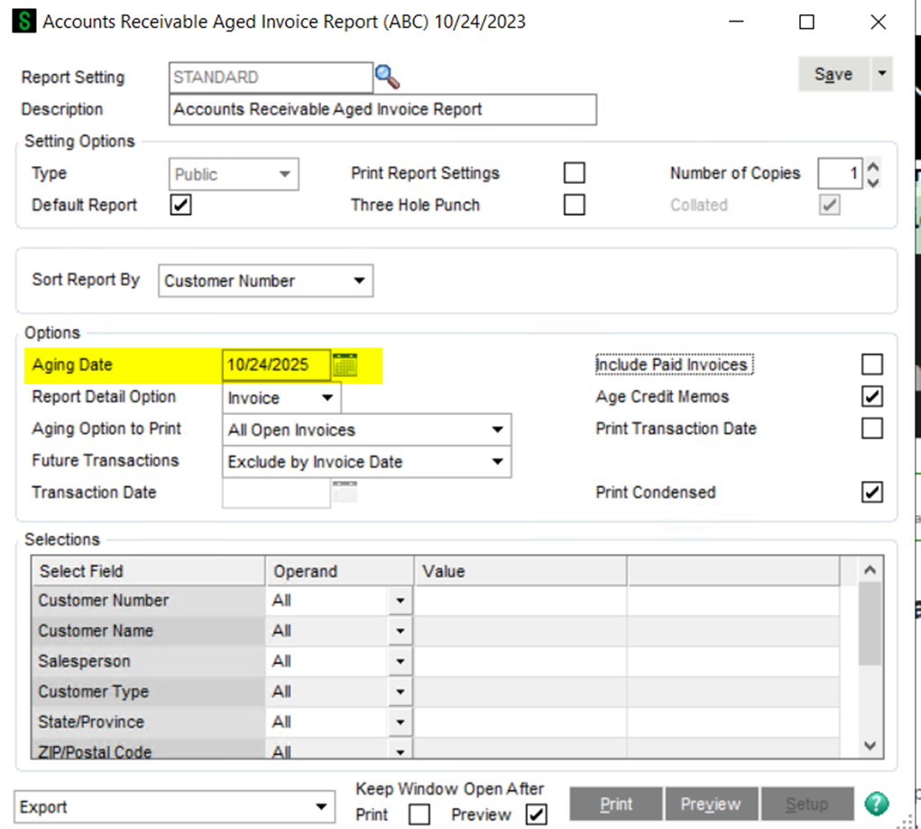 Sage 100 Reports for QA Review