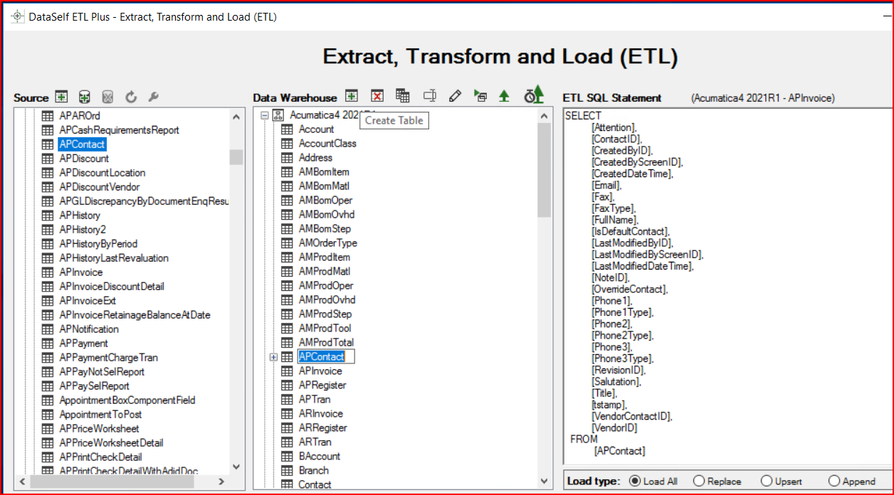 Adding a new Data Warehouse table from the source