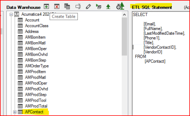 Adding a new Data Warehouse table from the source