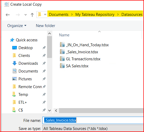 Modifying an existing Tableau Data Source (TDS) extract