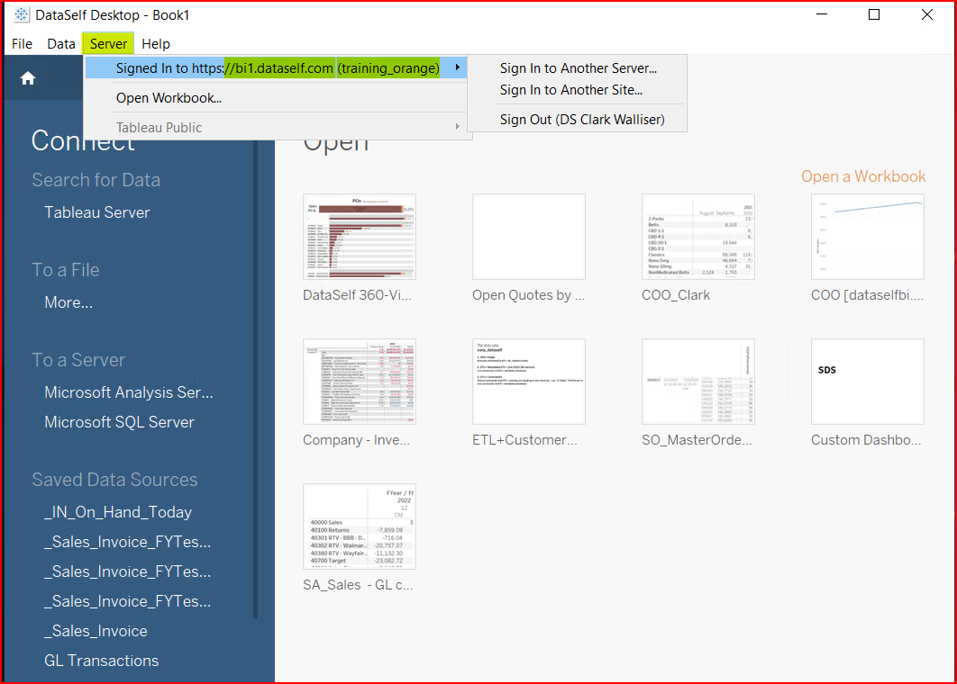 Connecting to Data Sources; SQL and Tableau