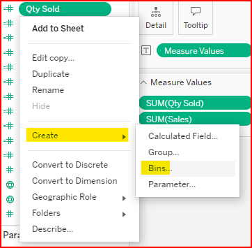 Using Bins in the Tableau Web App
