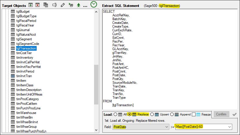 Sage 500 Pre-mapped Data Warehouse Tables