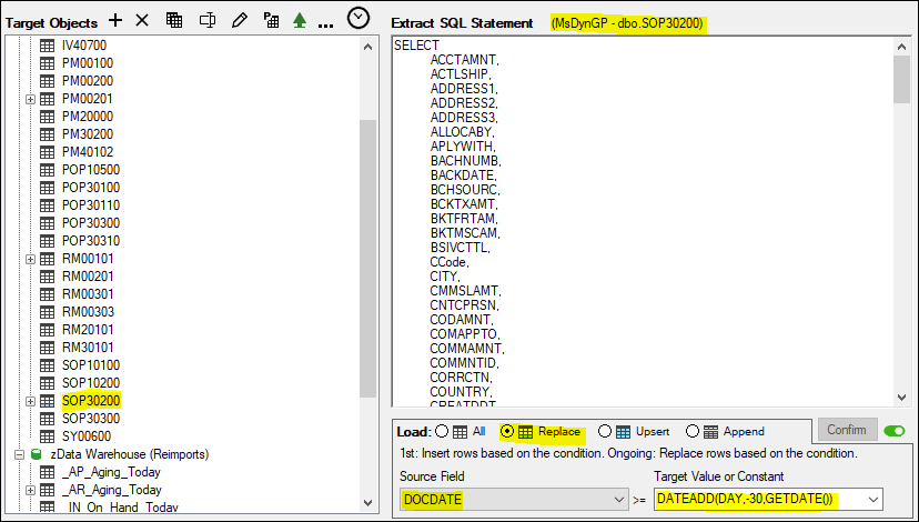 Microsoft Dynamics GP Pre-mapped Data Warehouse Tables